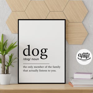 Dog Definition Print, Dog Dictionary Print, Birthday Gift Idea, Gift ...