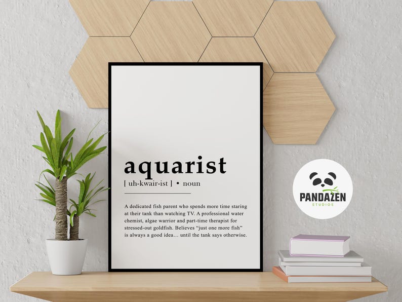 Aquarist Definition Print, Funny Fish Tank Lover Gift, Aquarium Wall ...