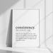Consistency Definition Print, Motivational Office Wall Art ...