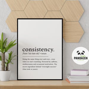 Consistency Definition Print, Motivational Office Wall Art ...