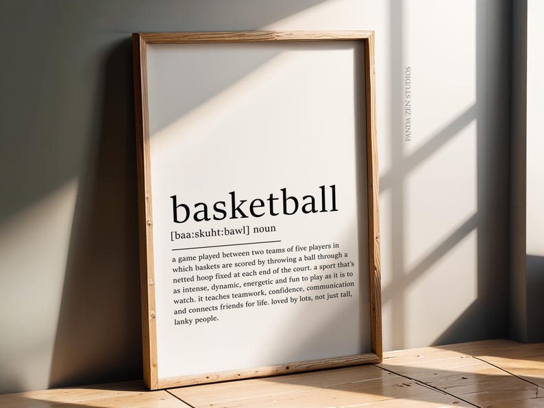 Basketball Definition Print, Basketball Team Gift, Teenager Gift ...
