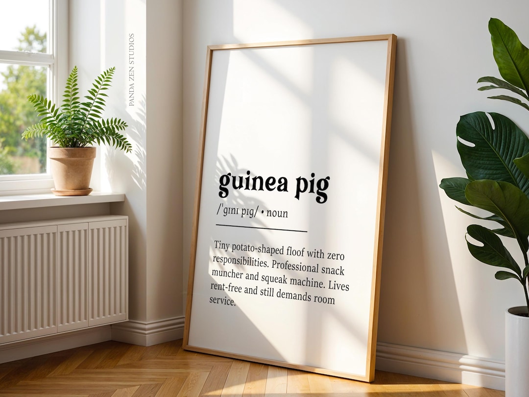 Guinea Pig Funny Definition Print, Pet Gift for Guinea Pig Lover, Cavy ...