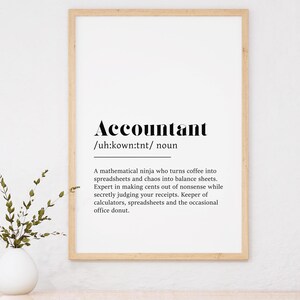 Accountant Definition Print, Gift for Accountant, Gift for Coworker ...