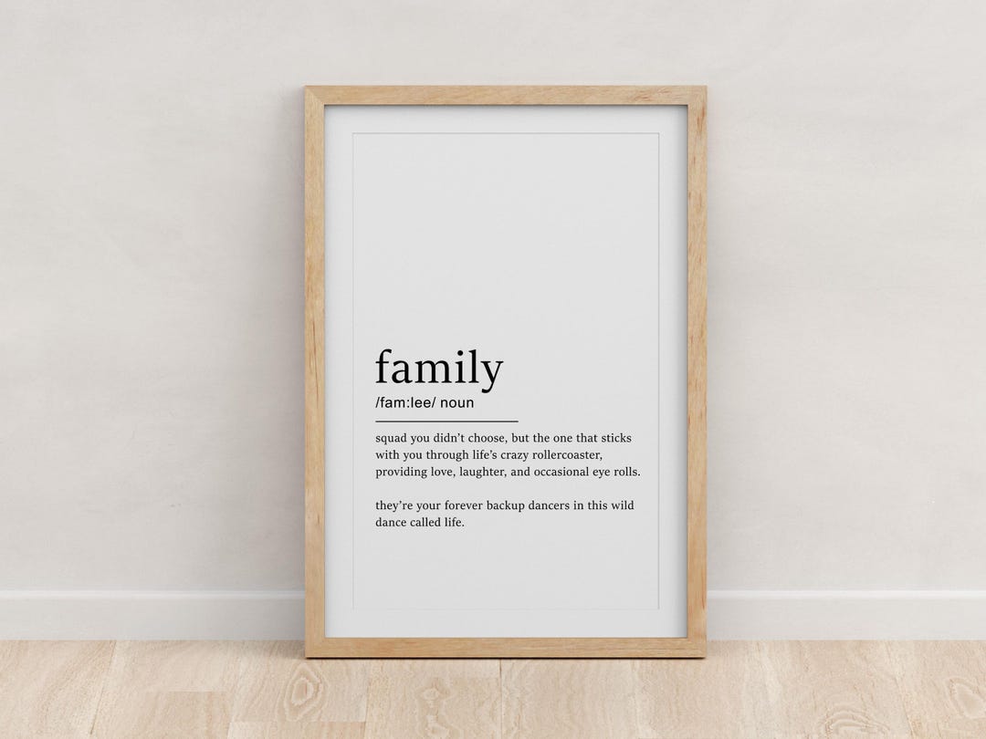 Family Definition Poster Printable, Dictionary Art, Family Art Print ...