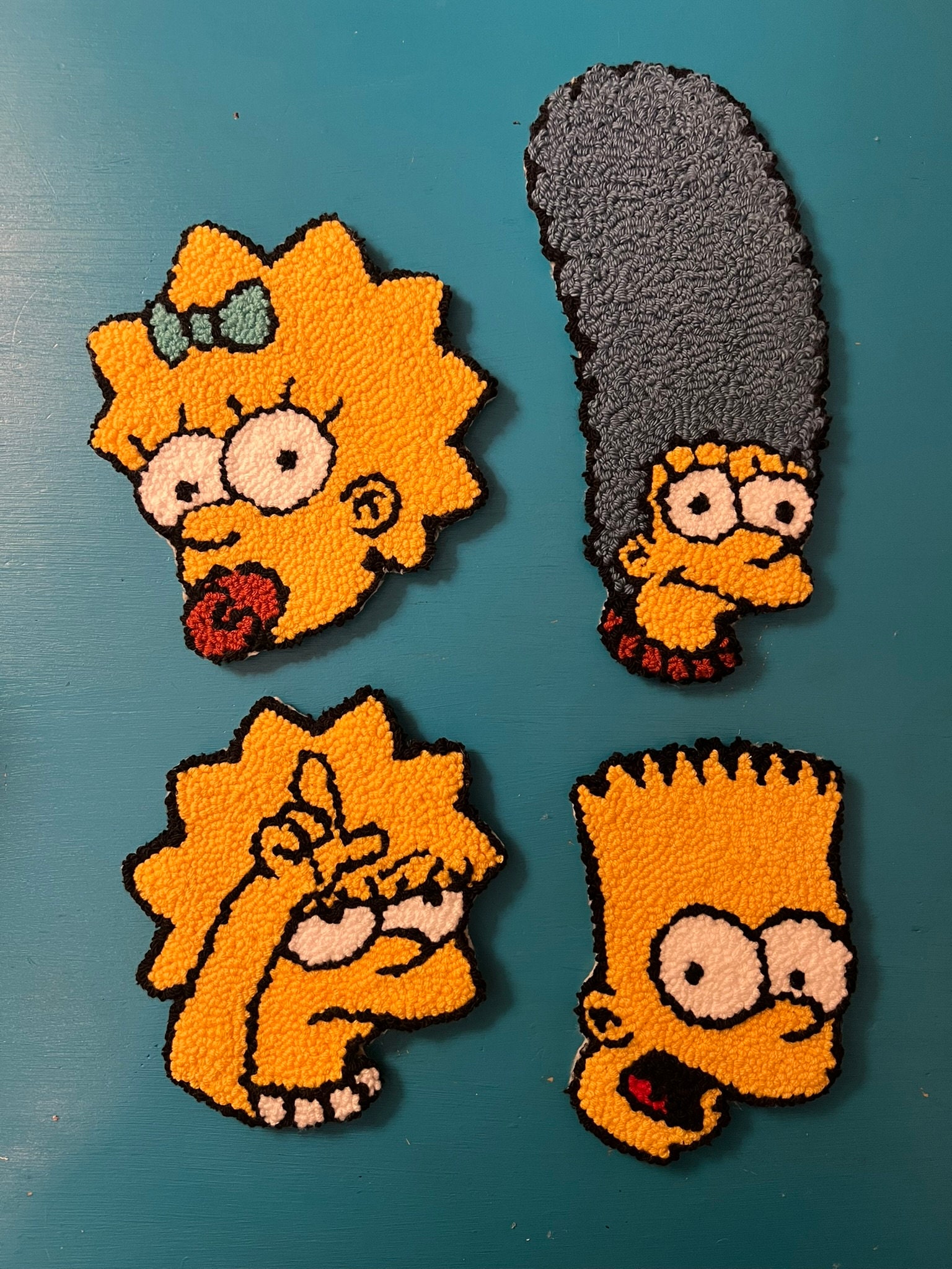 The Simpsons Coasters/magnets Punch Needle %100 Handmade - Etsy