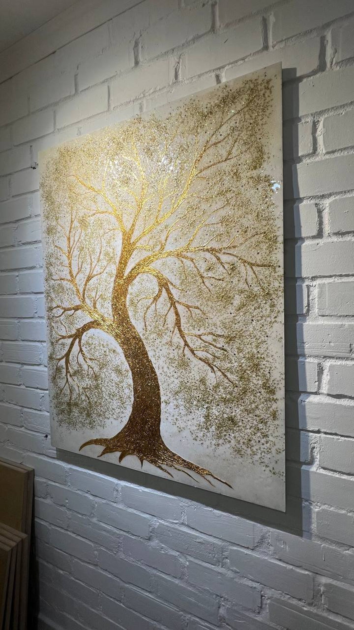 Gold Resin Tree of Life Painting. Jewellery Crystal Original Resin Art ...