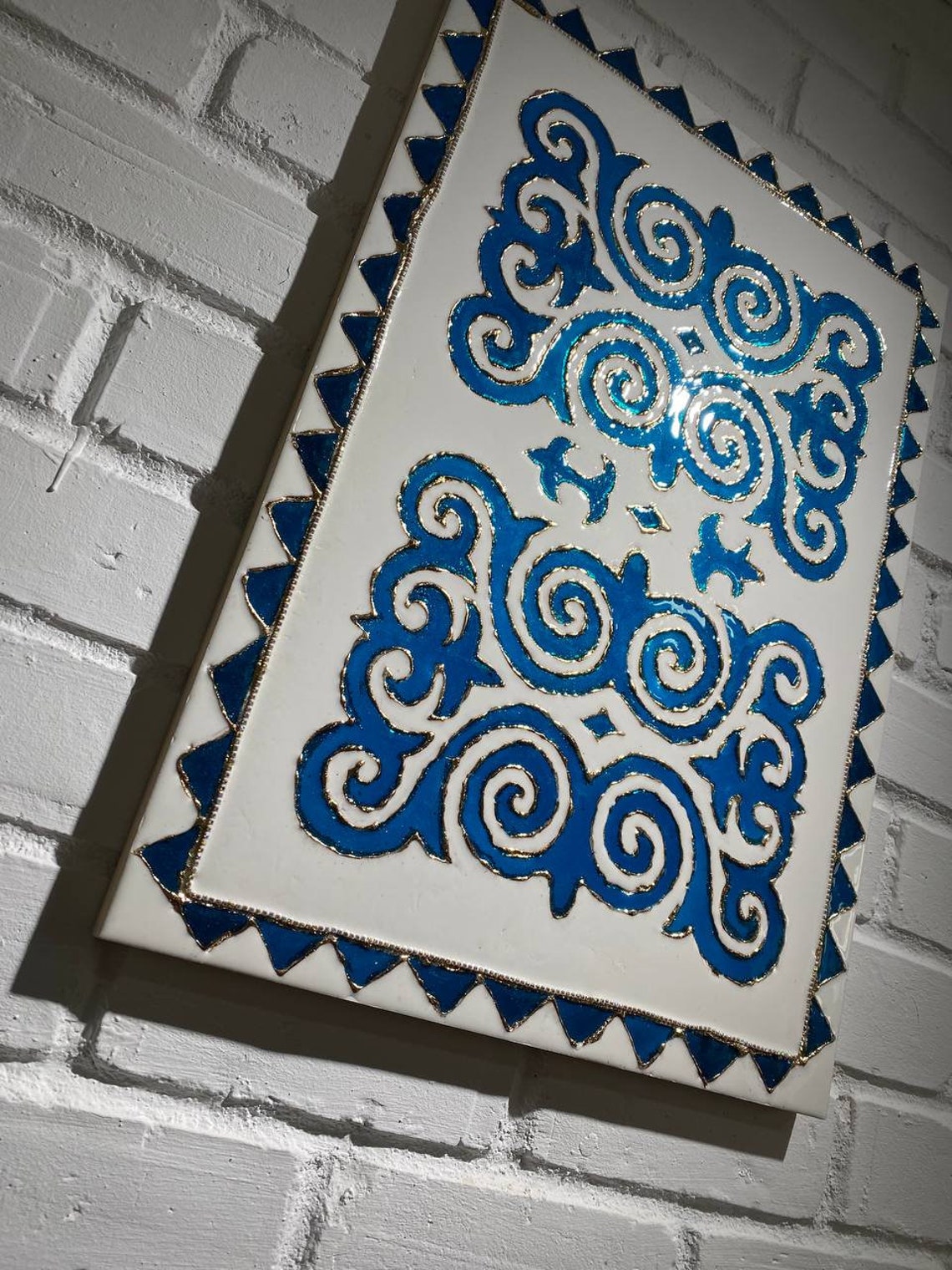 Middle Eastern Art, Kyrgyz Asian Art. Oriental Abstract Pattern Art ...