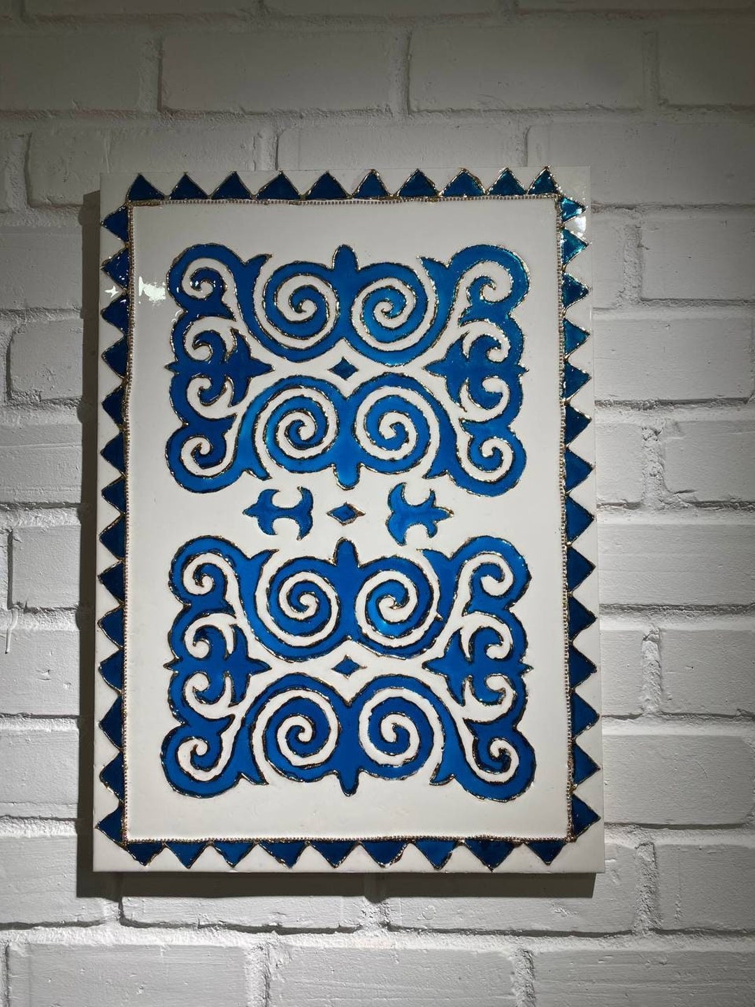 Middle Eastern Art, Kyrgyz Asian Art. Oriental Abstract Pattern Art ...