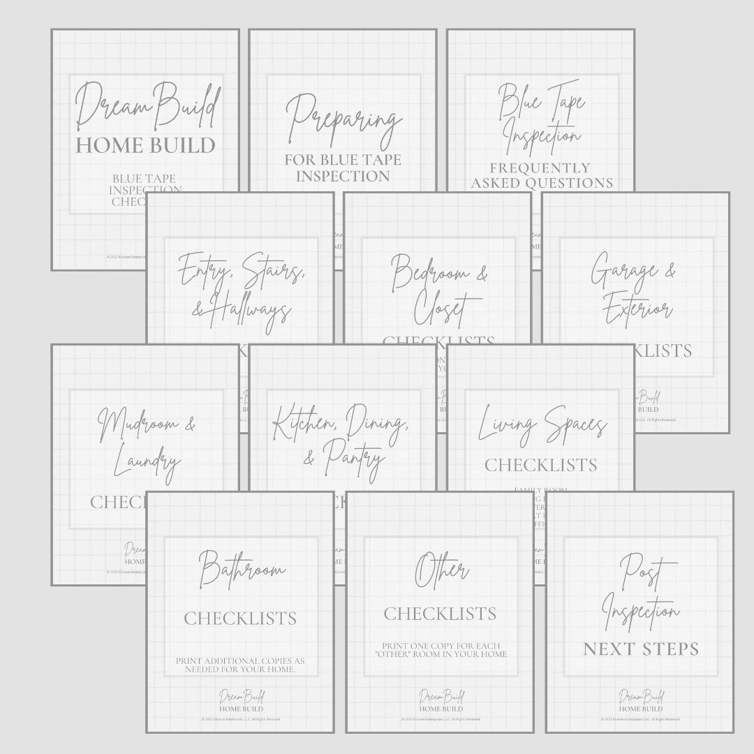 Blue Tape Home Inspection Checklist room by Room - Etsy