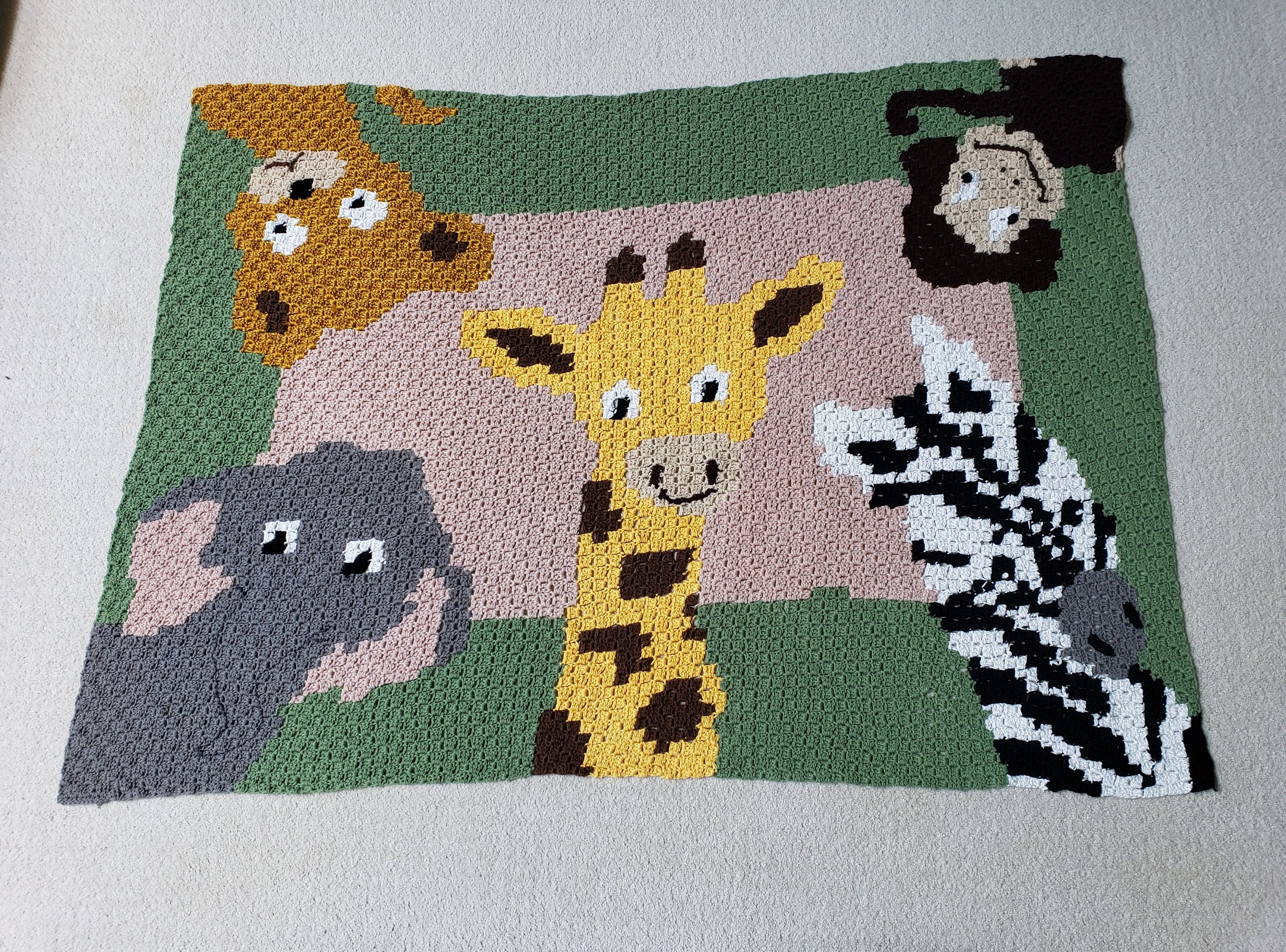 Safari Blanket - Graphan (C2C) Pattern. (crochet; Corner-to-corner ...