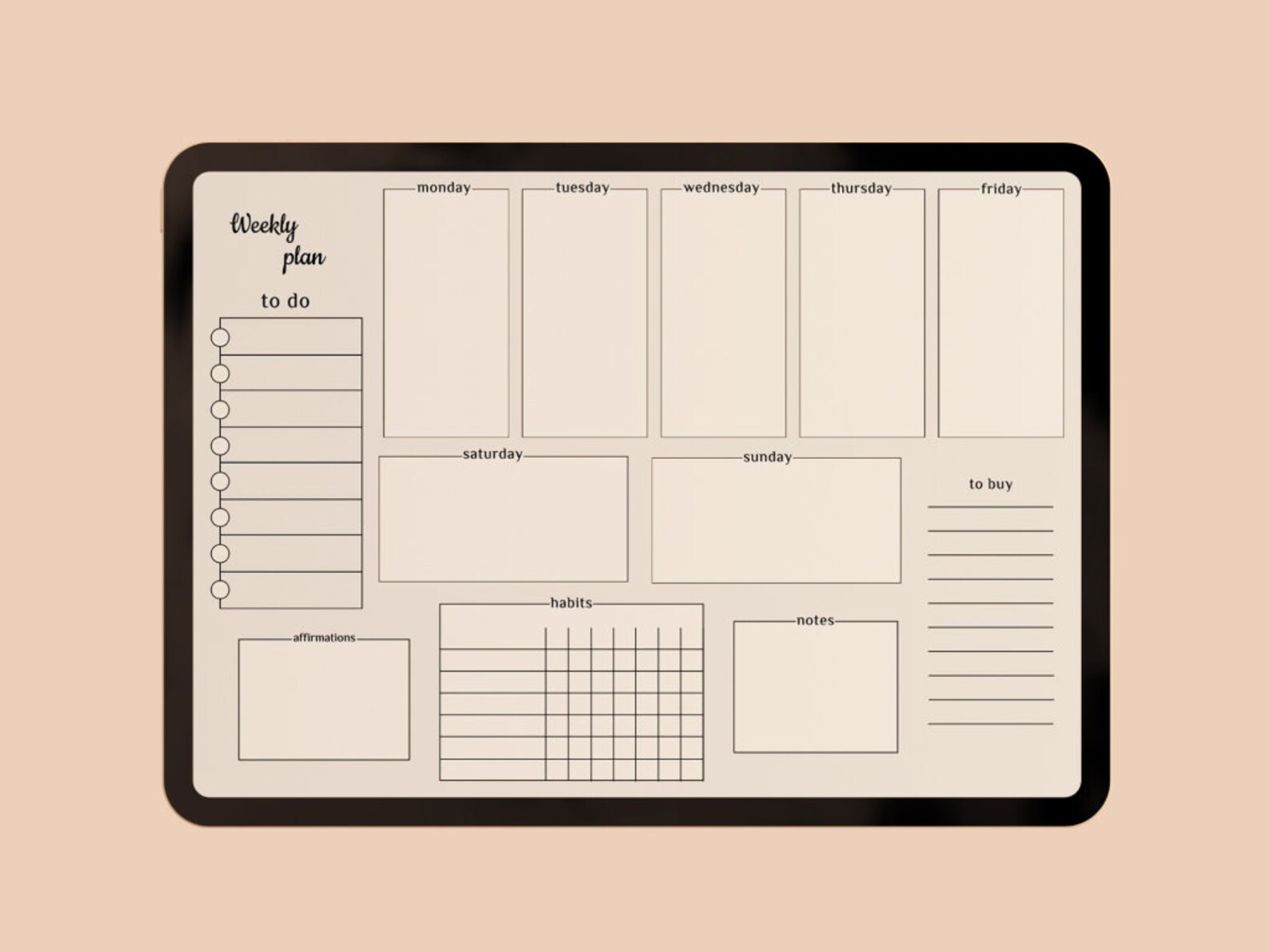 Digital Weekly Planner - Etsy