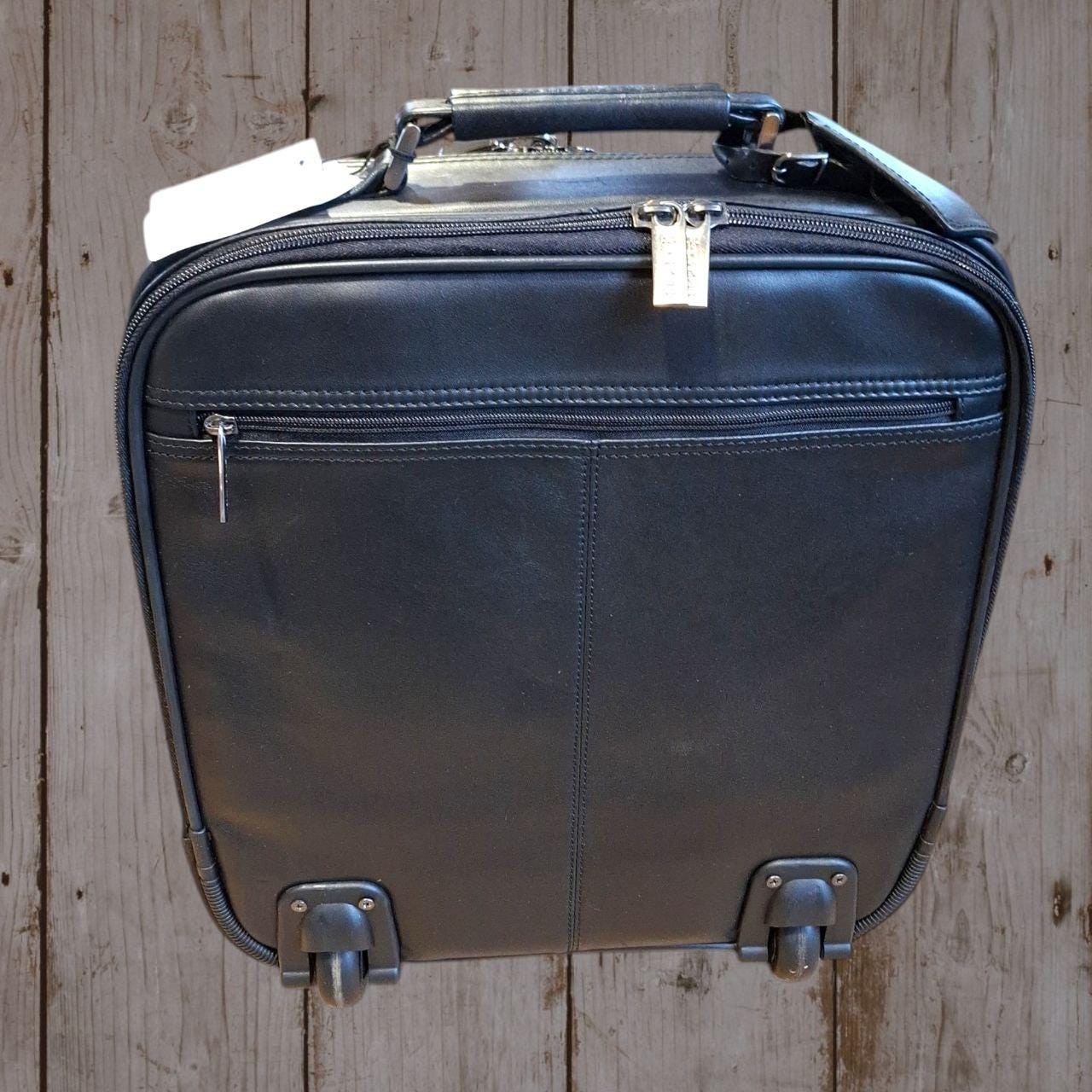 Italian Leather Wheeled Business Case Briefcase Laptop Case Flight ...