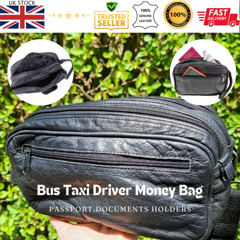Genuine Leather Personal Neck Pouch BUS Driver Bag TAXI BAG Holiday ...