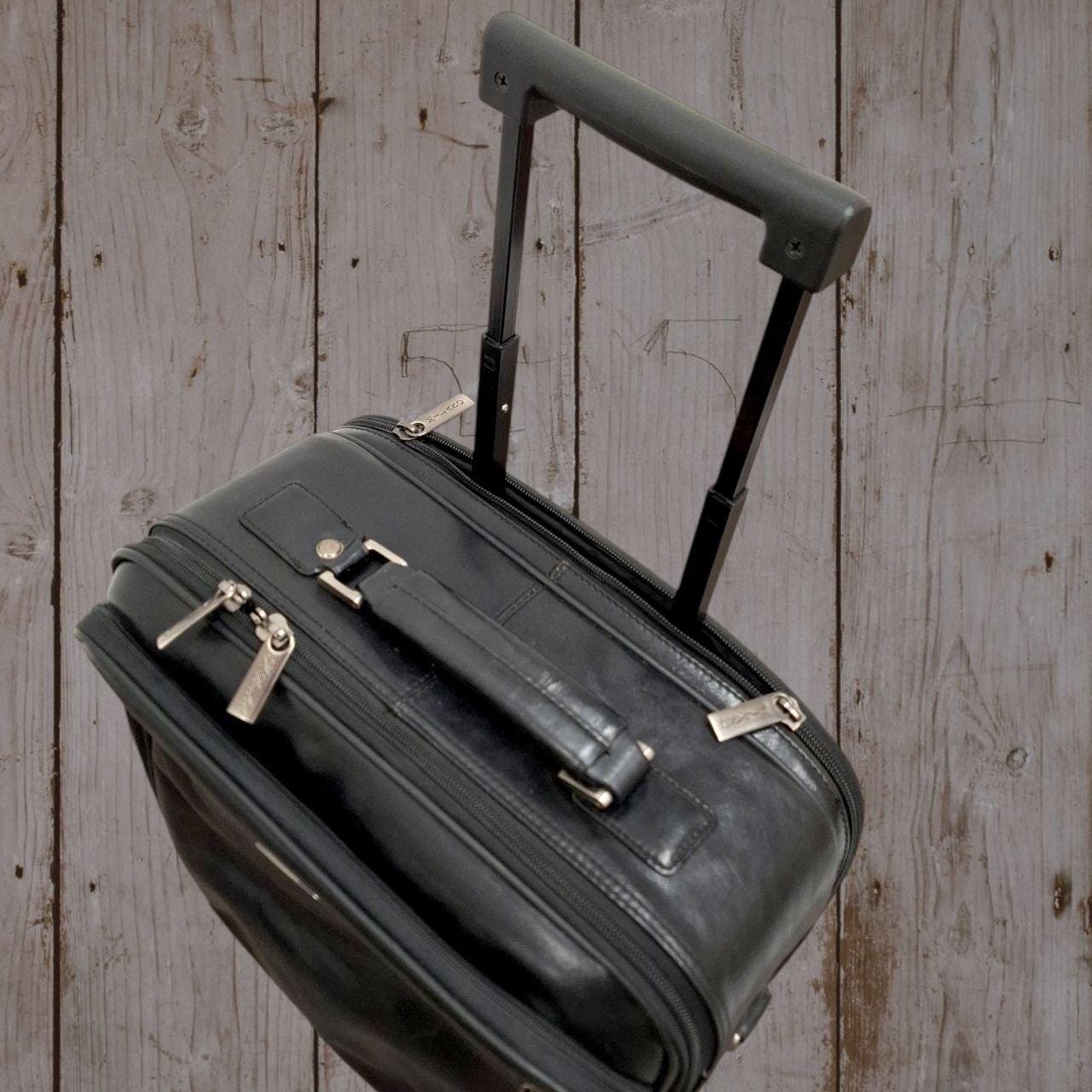 Italian Leather Wheeled Business Case Briefcase Laptop Case Flight ...