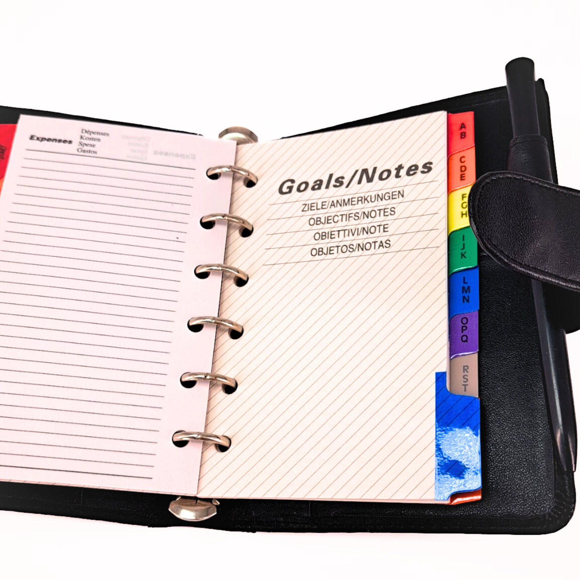 Genuine Leather Personal Planner ORGANIZER Calendar Goals Expenses ...