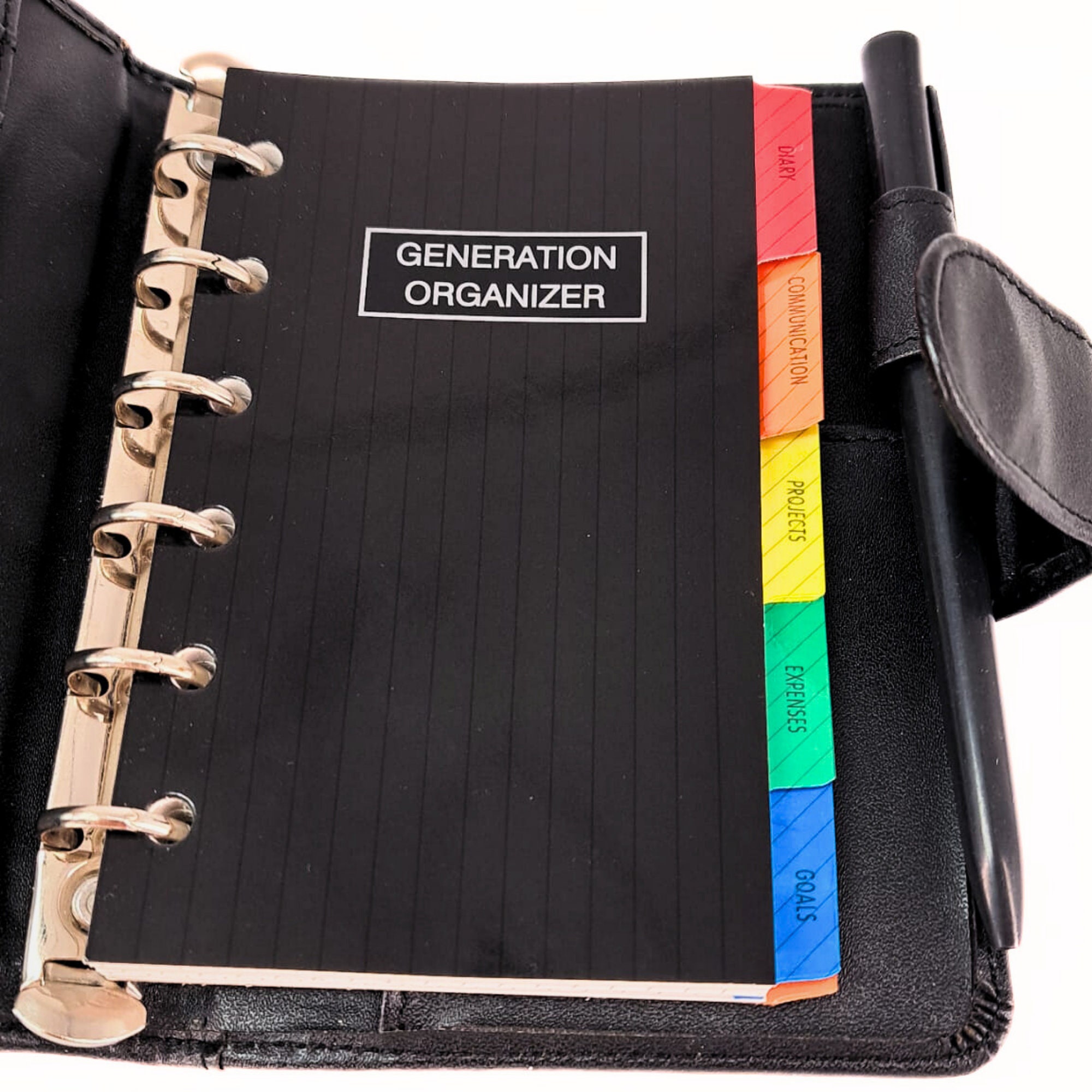 Genuine Leather Personal Planner ORGANIZER Calendar Goals Expenses ...