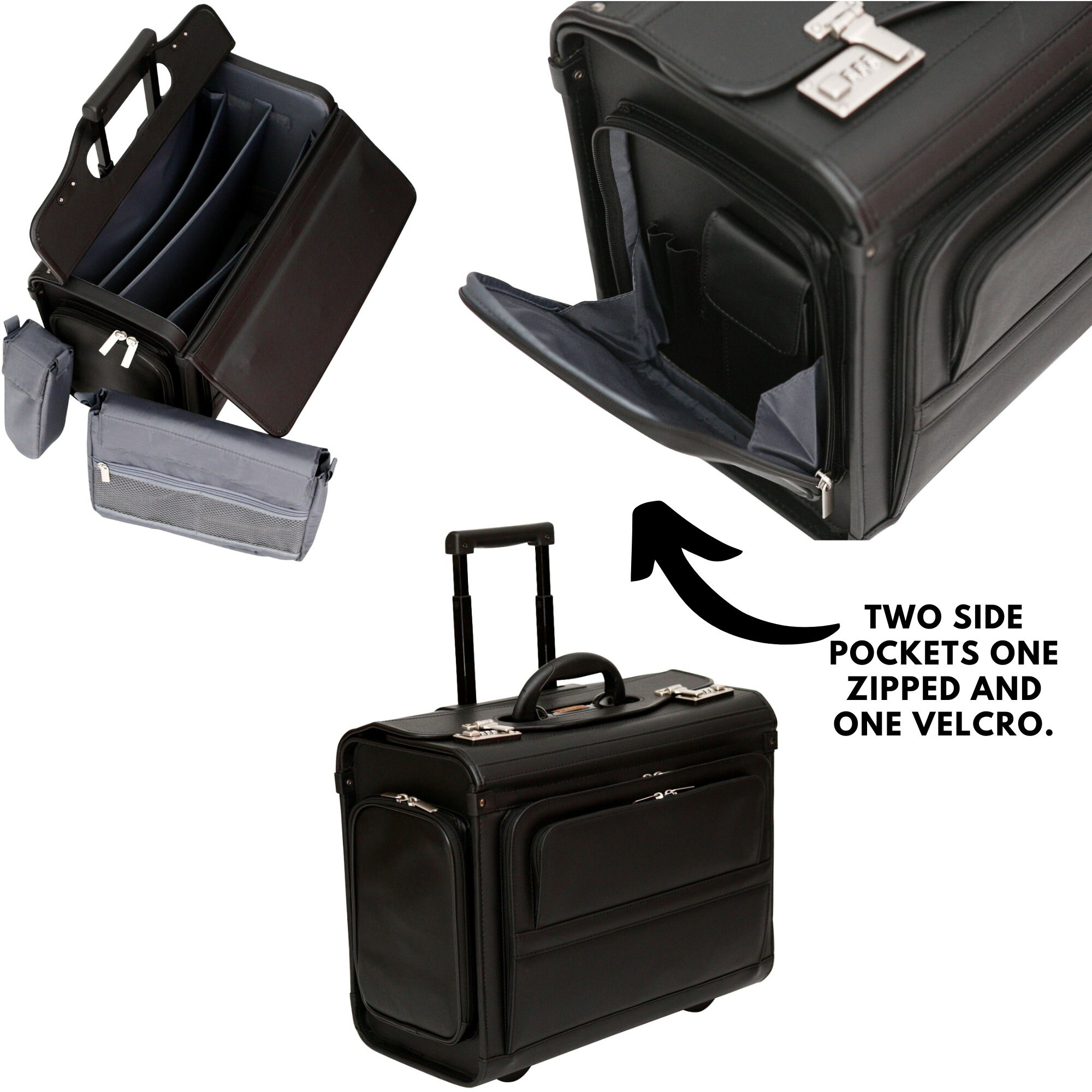 Pilot's Deluxe Trolley Flight Case Wheeled PILOT CASE 17.3 Laptop Bag ...