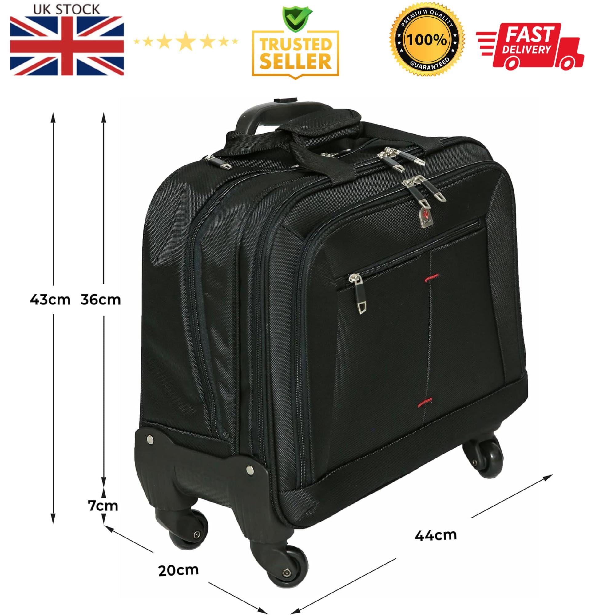 Tassia Roller Bag-wheeled Laptop Bag-black Hand Luggage Case-business ...