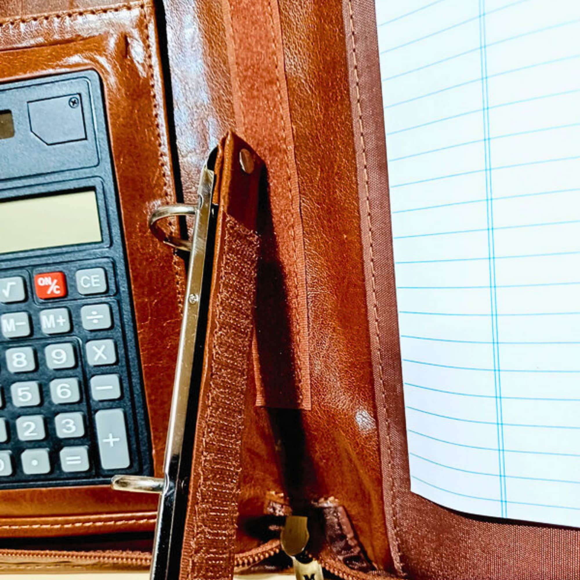 A4 Italian Top Genuine Leather Cognac Zippered Writing Pad Portfolio ...