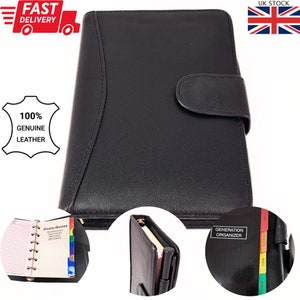 Genuine Leather Personal Planner ORGANIZER Calendar Goals Expenses ...