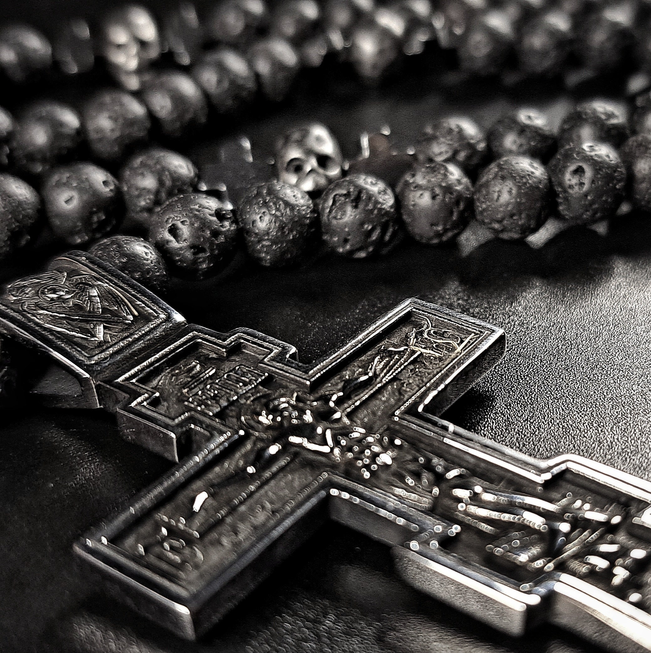 Gift Orthodox Prayer Rope, With 50 Lava Stone Beads Knots, Black ...