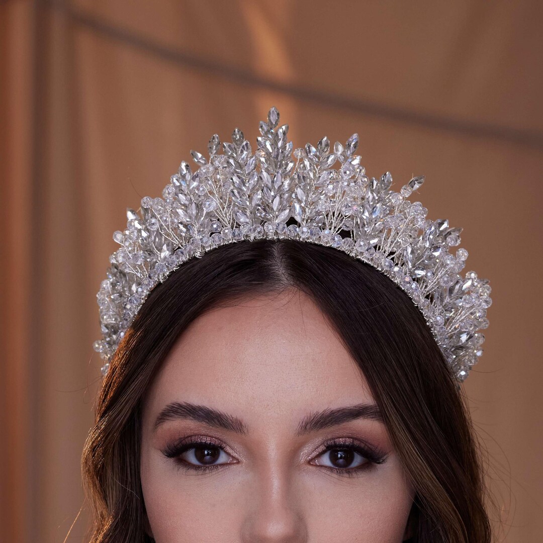 Crystal Rhinestone Bridal Tiara - Wedding Hair Accessories With Crystal ...