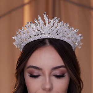 Sparkling Bridal Tiara -handmade Crystal Headpiece - Etsy