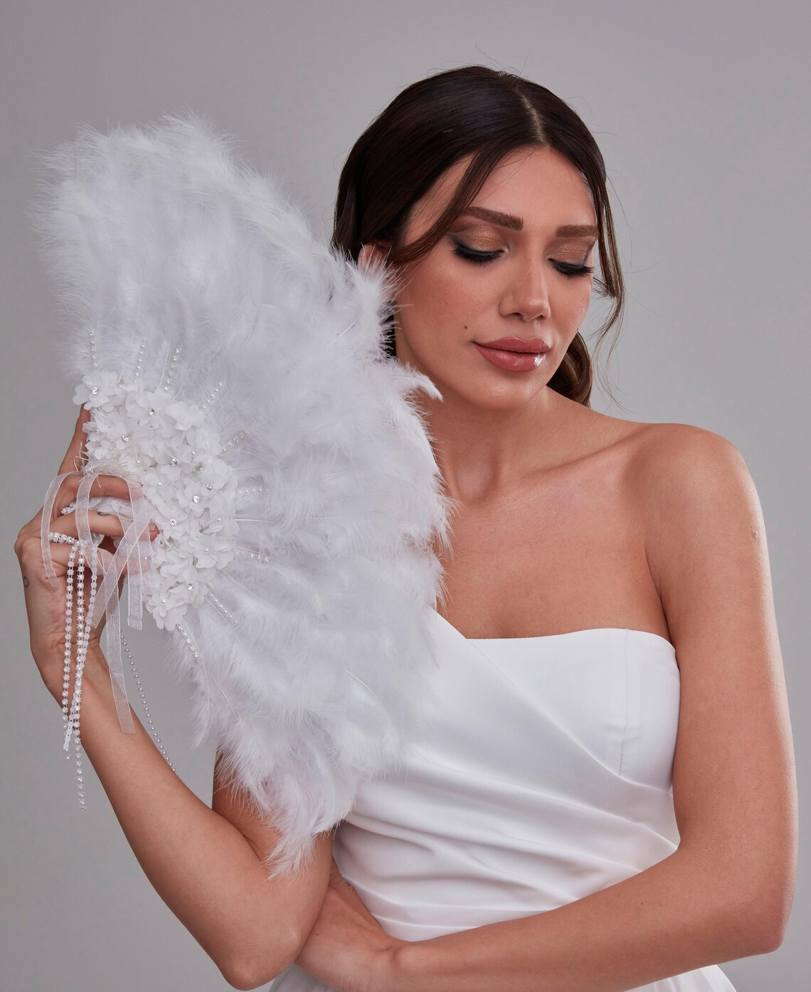 Bridal Fan Wedding Fan Feather Hand Fan Wedding - Etsy