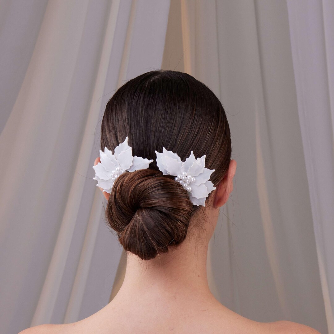 Two-piece Flower Wedding Hair Comb Set – Elegant Hair Combs for Simple ...