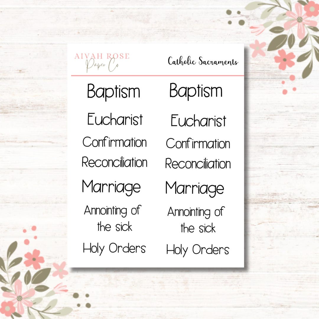 Catholic Sacrament Script Stickers for Planners, Sacrament Scripts ...