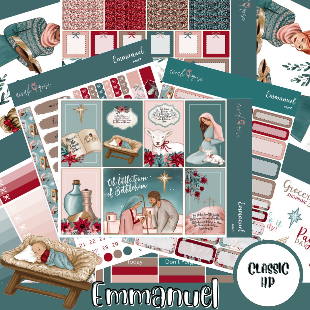 Emmanuel Christmas Weekly Vertical Sticker Kit for Classic - Etsy