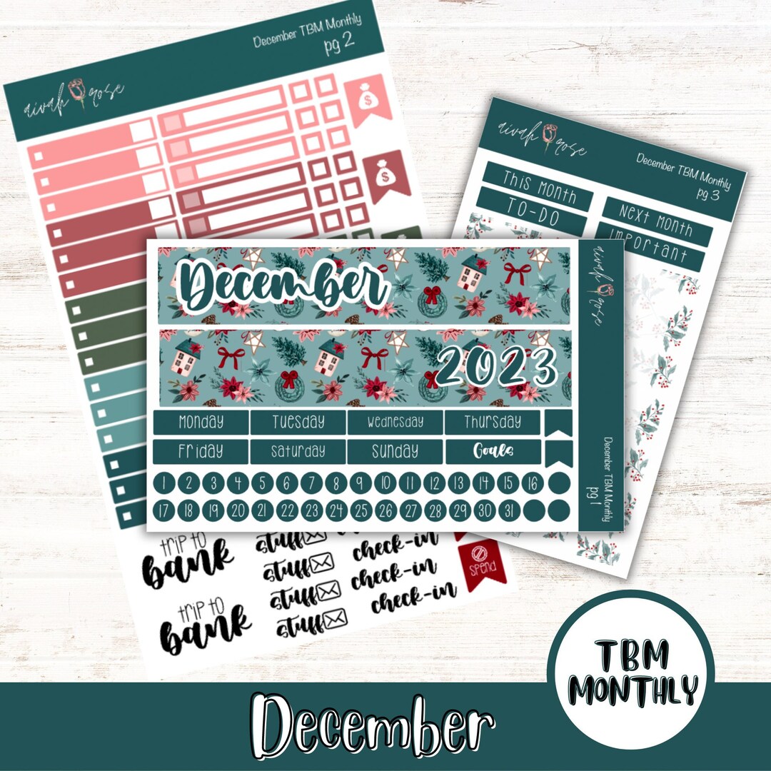 The Budget Mom Budget by Paycheck Monthly Sticker Kit, December Monthly ...