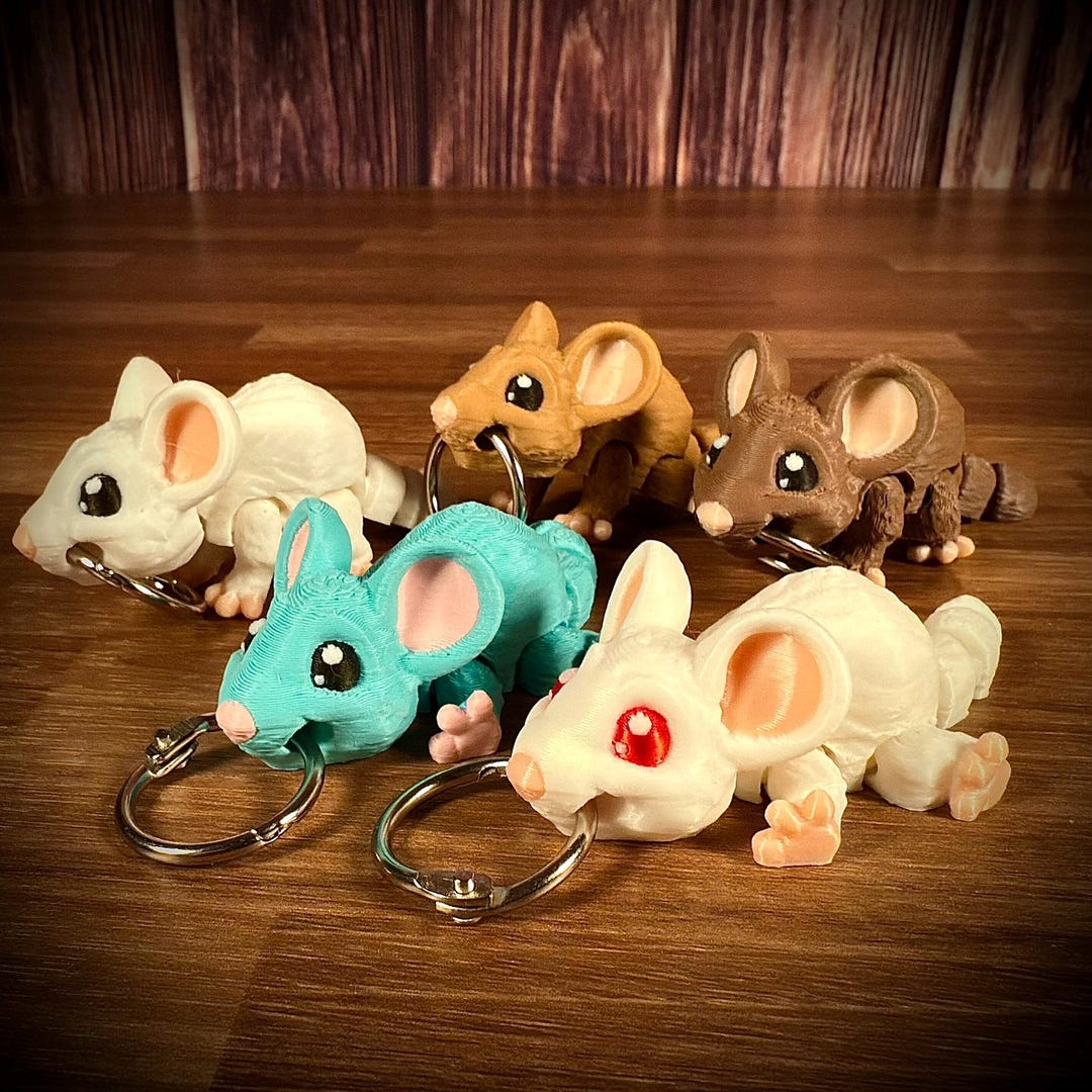 Mini Mouse Keychain - Articulated Mini Creatures! True to Life Keychain ...