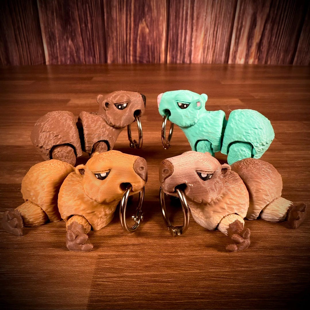Mini Capybara Keychain - Articulated Mini Creatures! True to Life ...