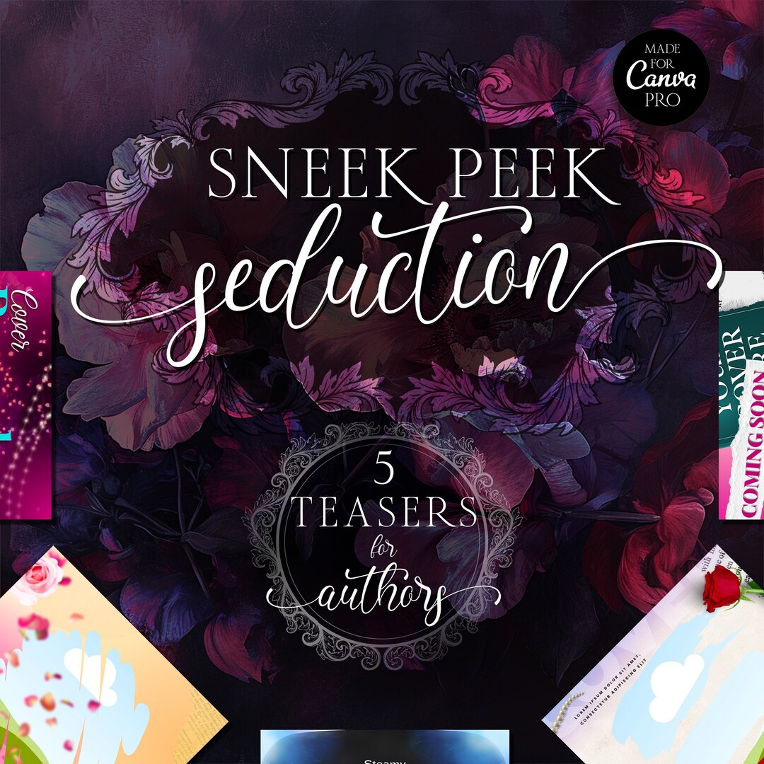 Sneek Peek Seduction Swoony Cover Reveal Canva Templates for Romance ...