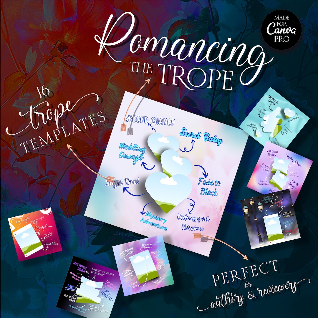 Romancing the Trope: 16 Fun, Flirty Canva Templates for Historical ...