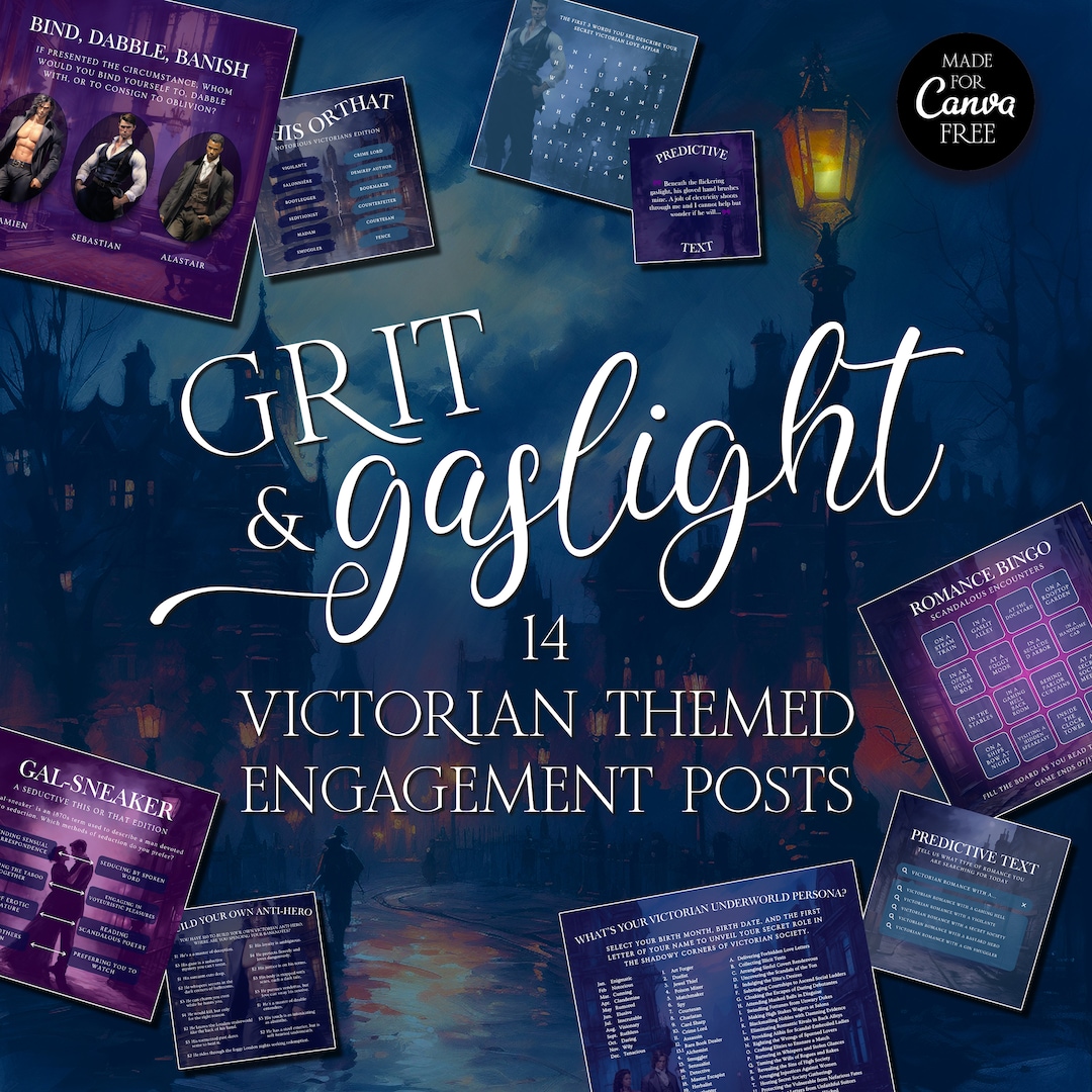 Grit & Gaslight: Victorian Romance Engagement Posts for Author ...