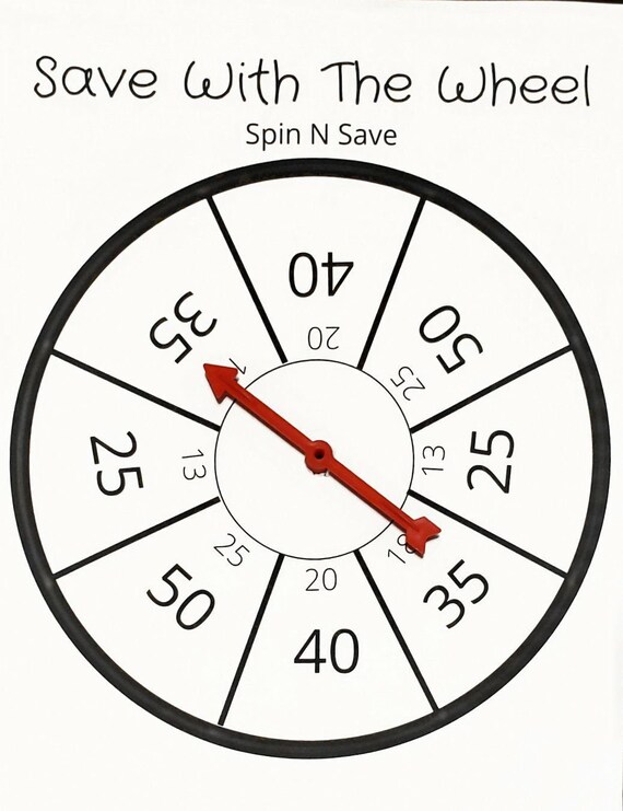 Spin the Wheel Savings Tracker Savings Challenges Cash - Etsy