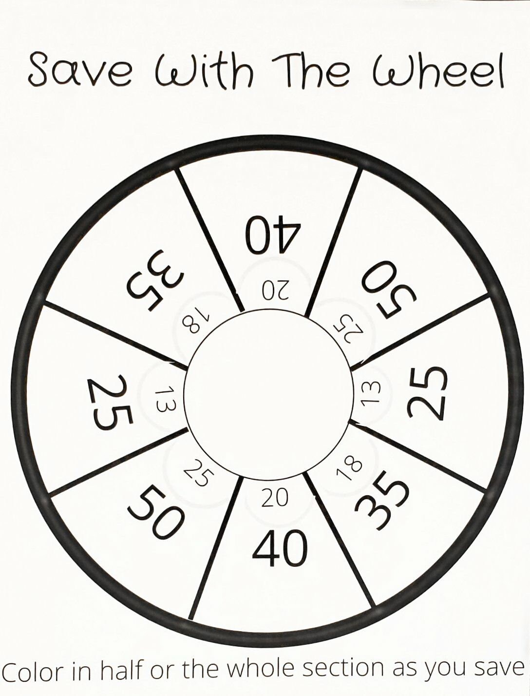 Spin the Wheel Savings Tracker Savings Challenges Cash - Etsy