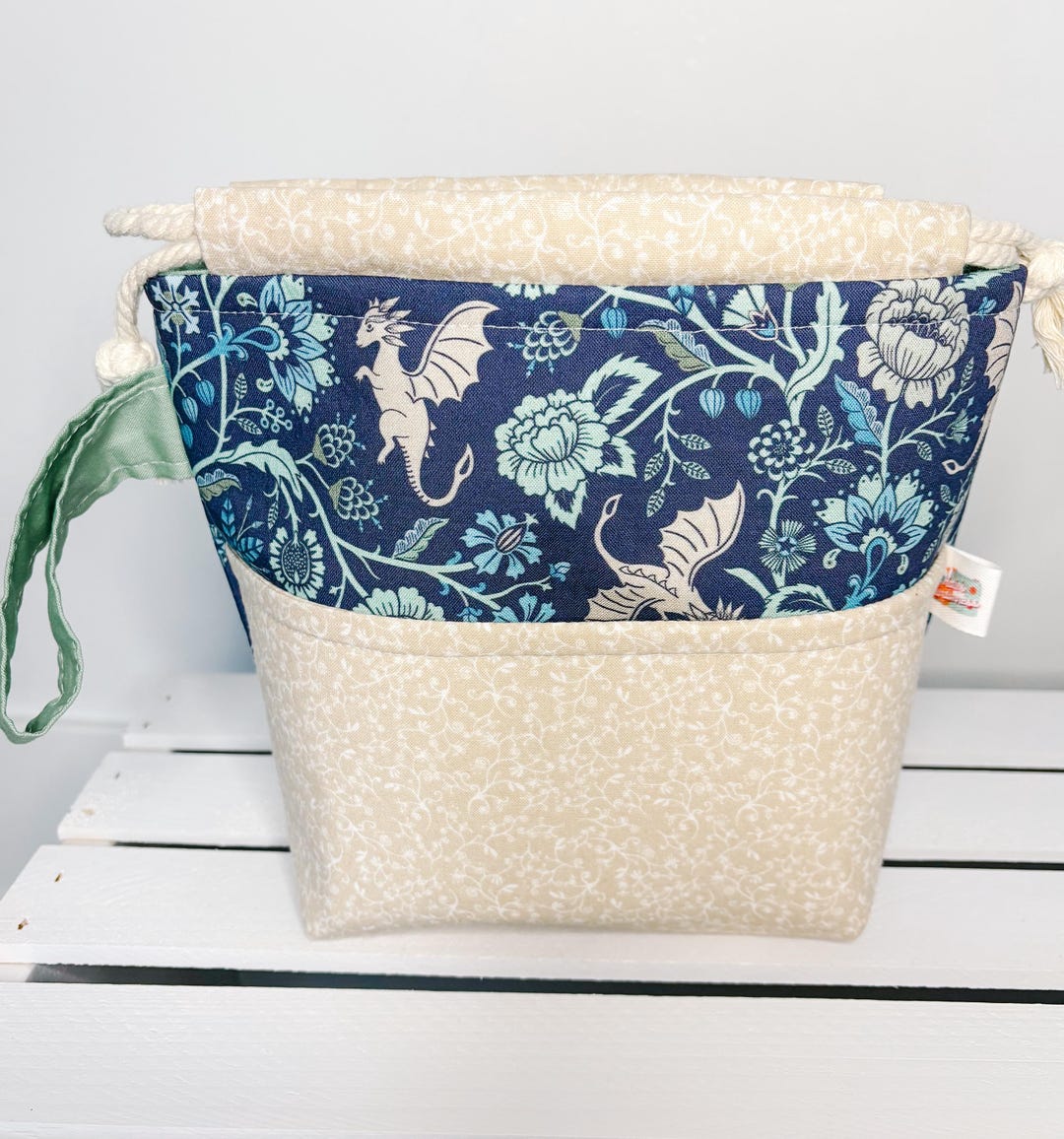 A Single Strand stitch Quest Quarter 1 Drawstring Project Bag With ...
