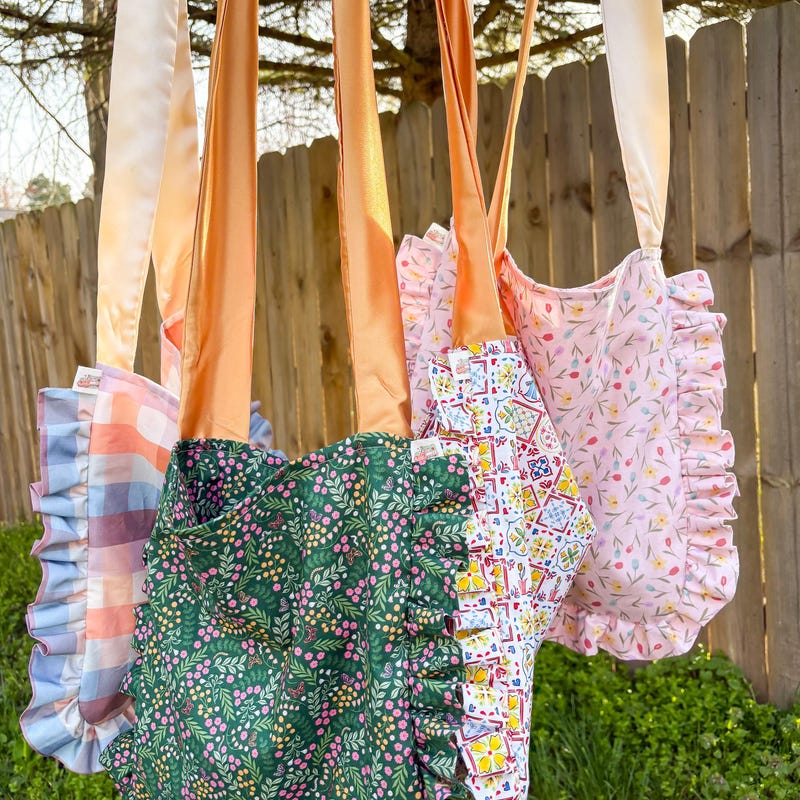 Ruffle Tote Bag - Etsy
