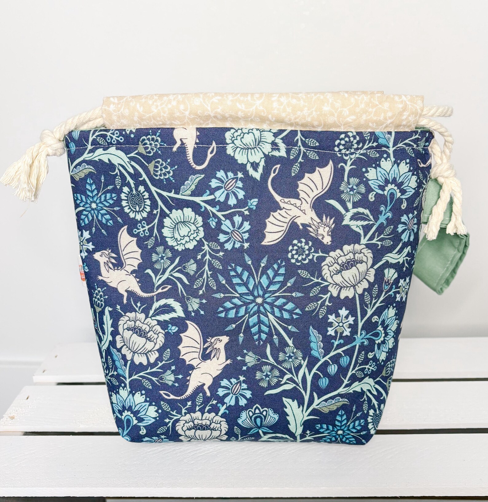 A Single Strand stitch Quest Quarter 1 Drawstring Project Bag With ...