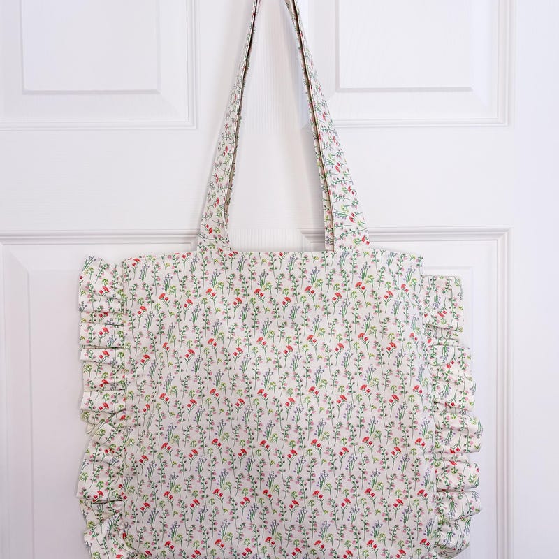 Ruffle Tote Bag - Etsy