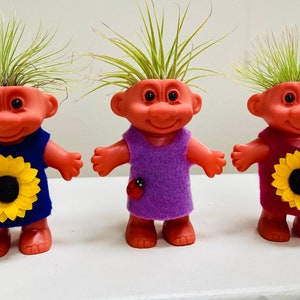 Troll Doll Planter With Live Succulent Arrangement or Air Plant - Etsy