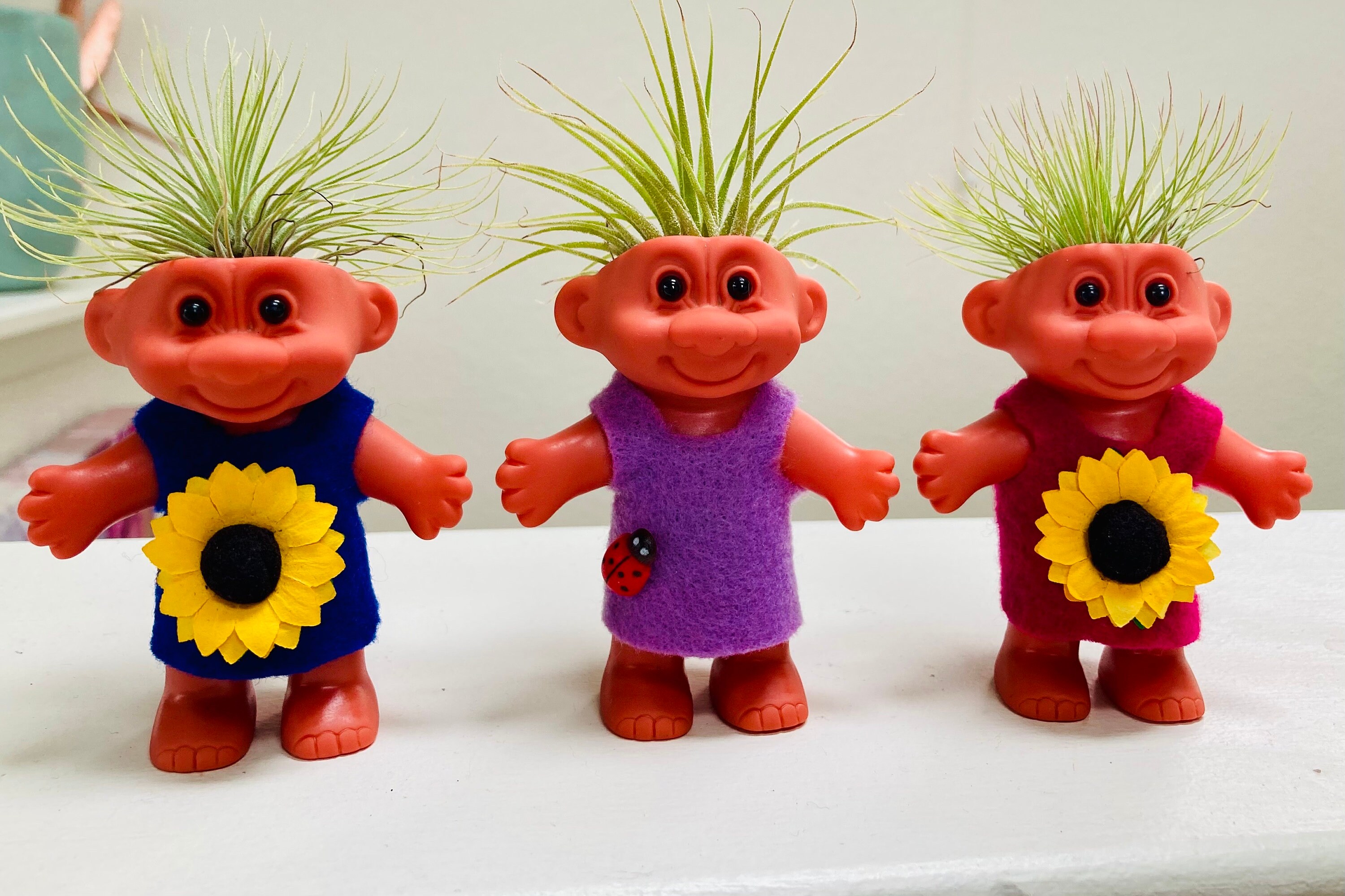 Troll Doll Planter With Live Succulent Arrangement or Air Plant - Etsy