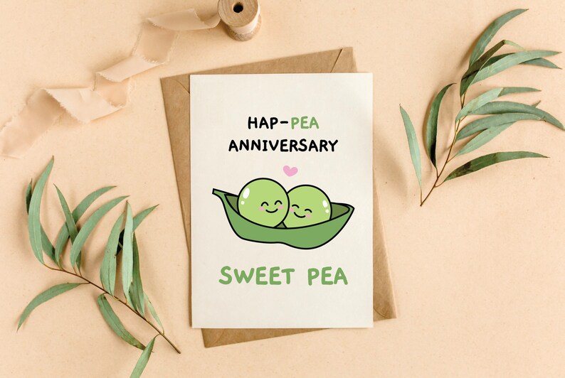 Pea - Happy Anniversary Card, Gifts for Him, Gifts for Her, Cute Gifts ...