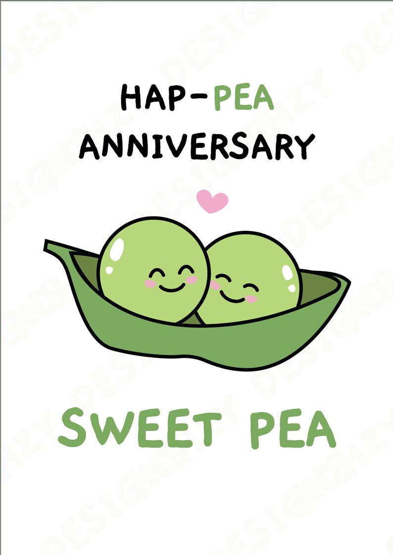 Pea - Happy Anniversary Card, Gifts for Him, Gifts for Her, Cute Gifts ...