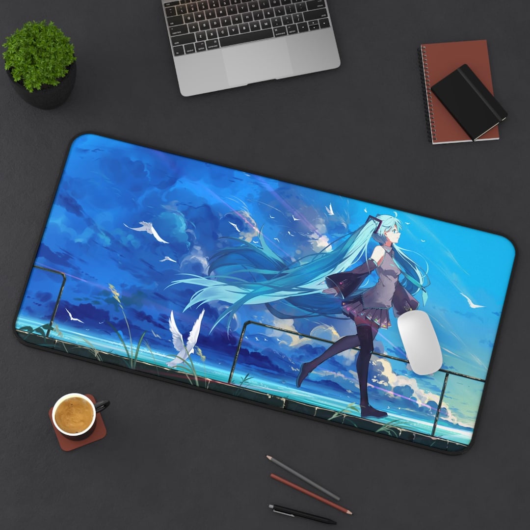 Hatsune Miku Desk Mat | Anime Girl Large Mouse Pad | Vocaloid Keyboard ...