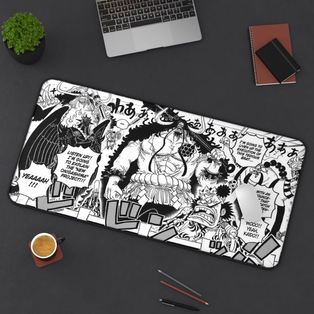 One Piece Kaido Manga Panel Desk Mat | Beast Pirates Gaming Mouse Pad ...