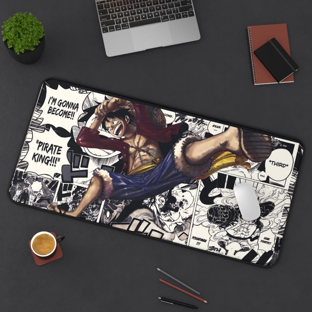 One Piece Luffy Manga Panel Desk Mat "pirate King" Gaming Mouse Pad ...